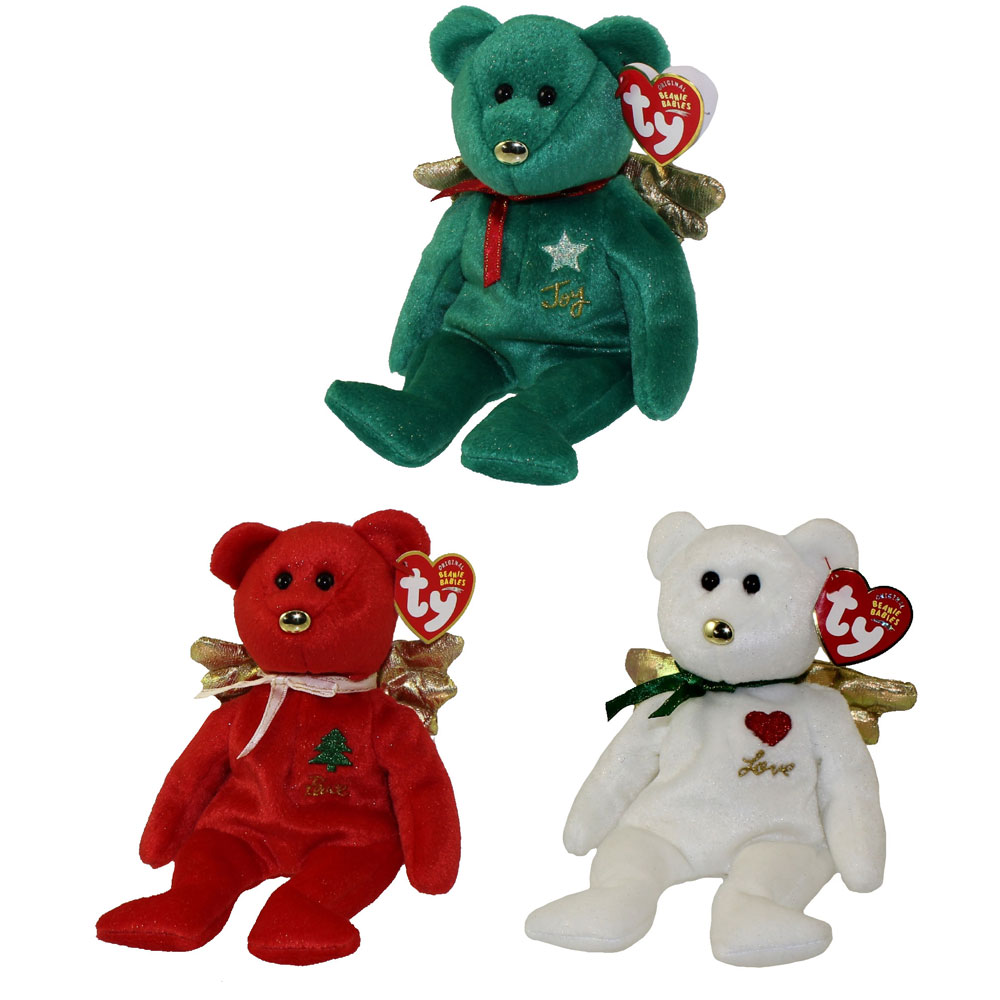 TY Beanie Babies - SET OF 3 GIFT BEARS (Red, White & Green)(Hallmark ...