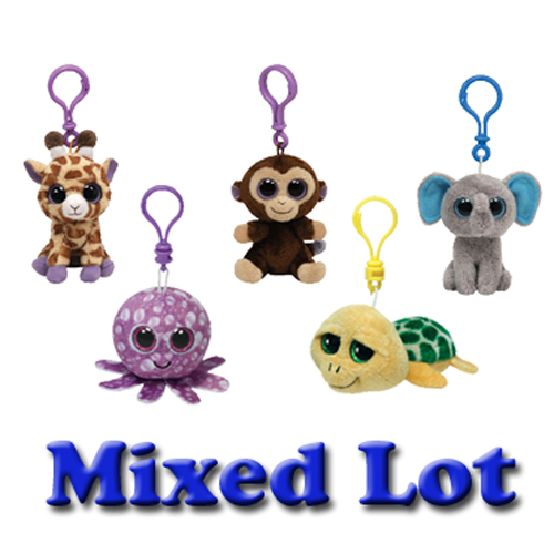 TY Beanie Boos - Bulk Mixed Lot of 5 Random (Plastic Key Clips - 3 inch ...