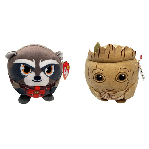 TY Puffies (Beanie Balls) Plush - SET OF 2 [Rocket Raccoon & Groot](3 ...