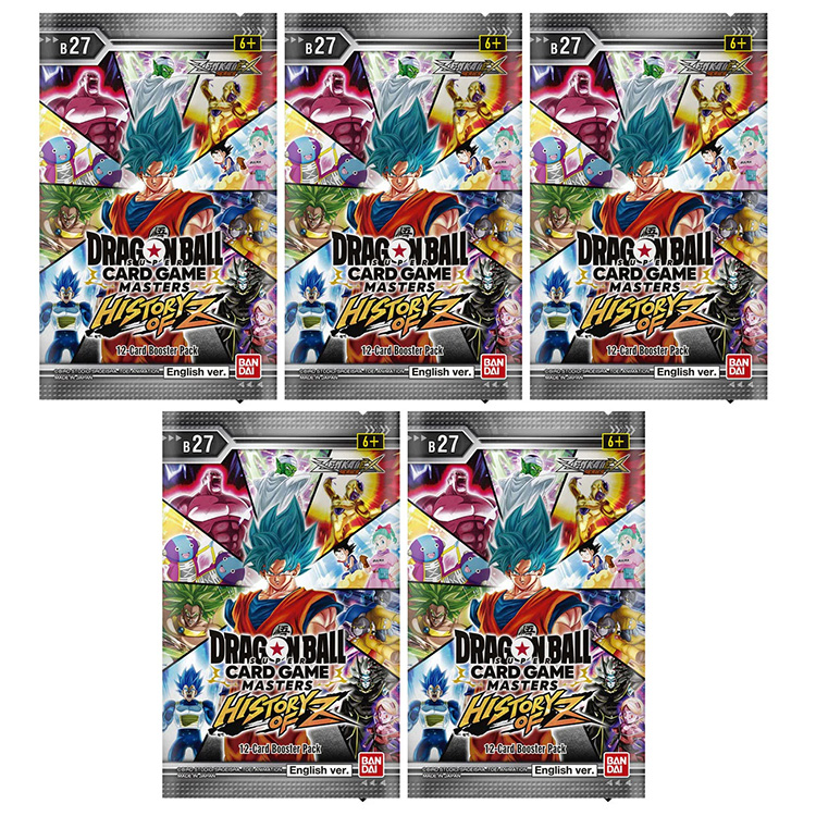Bandai Dragon Ball Super Cards Zenkai Series Masters - History of Z B27 - BOOSTER PACKS [5 Pack ...
