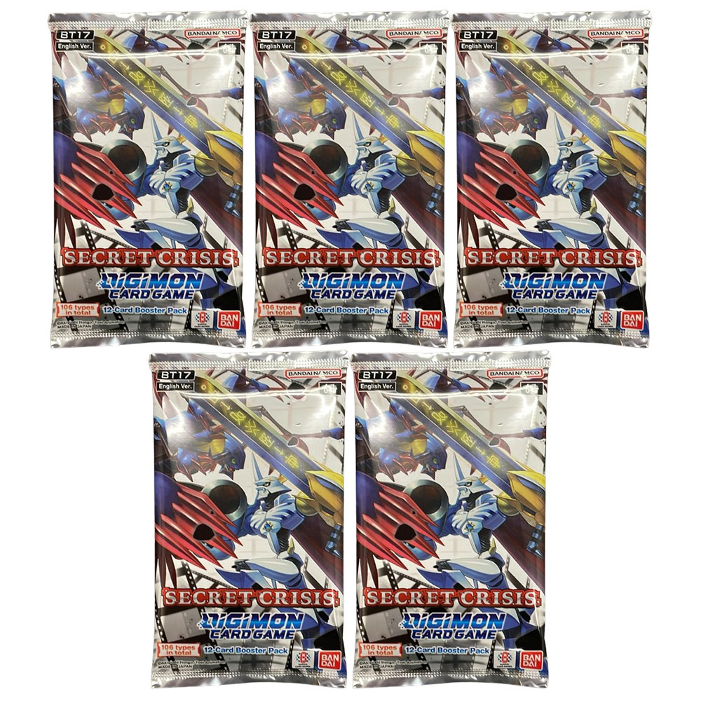 Digimon English Trading Card Game - Secret Crisis BT17 - BOOSTER PACKS ...