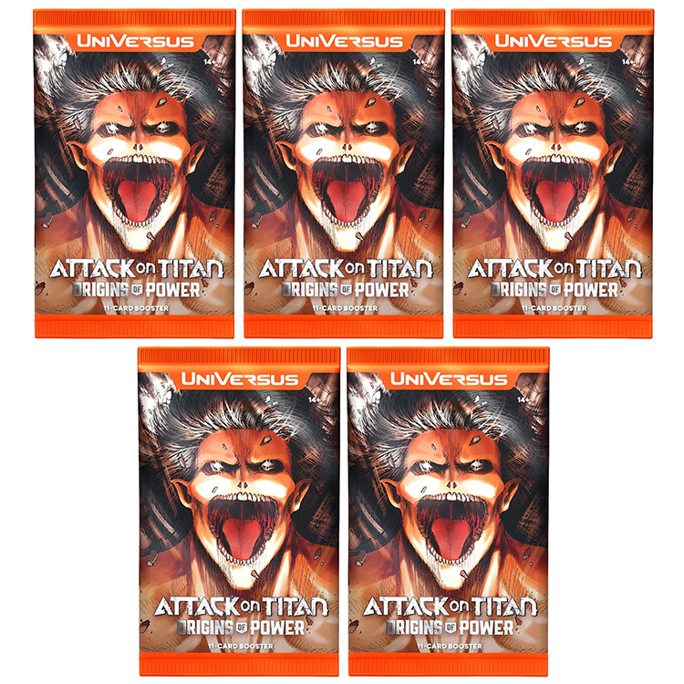 Universus Attack On Titan Origins of Power CCG - BOOSTER PACKS [5 Pack ...