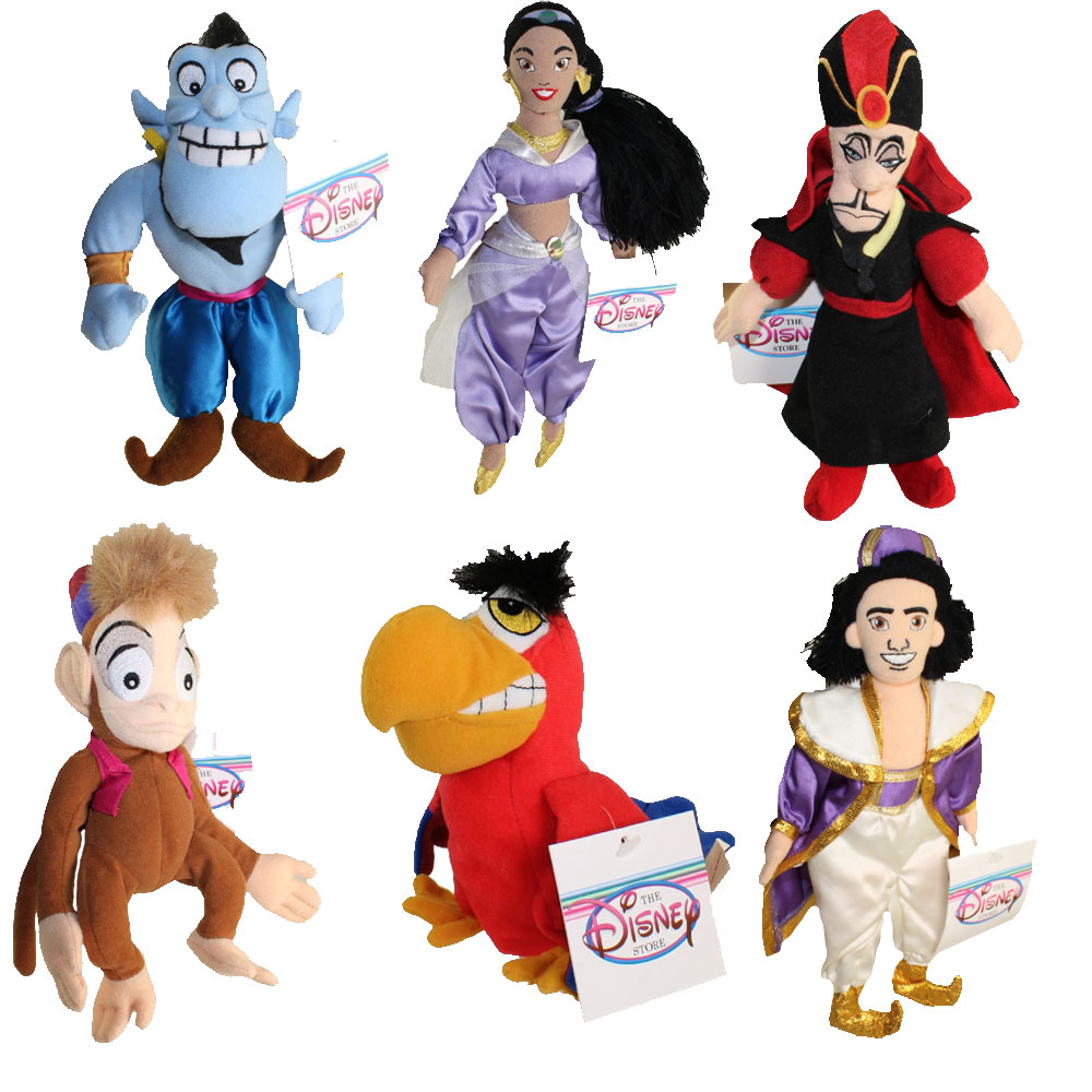 Disney Bean Bag Plush - SET OF 6 Aladdin(JASMINE,ABU,GENIE+2 ...