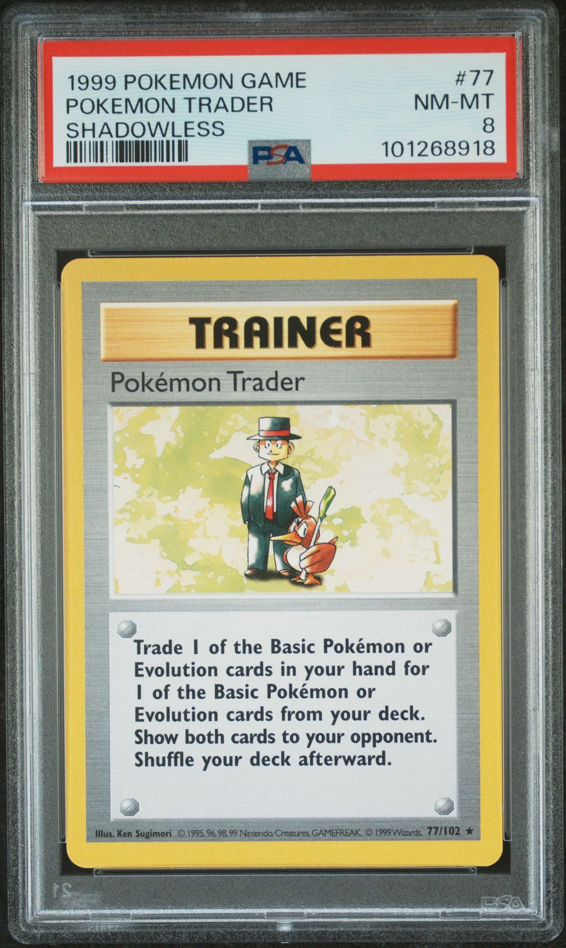 PSA 8 - Pokemon Card - Base 77/102 - POKEMON TRADER (rare) *Shadowless ...