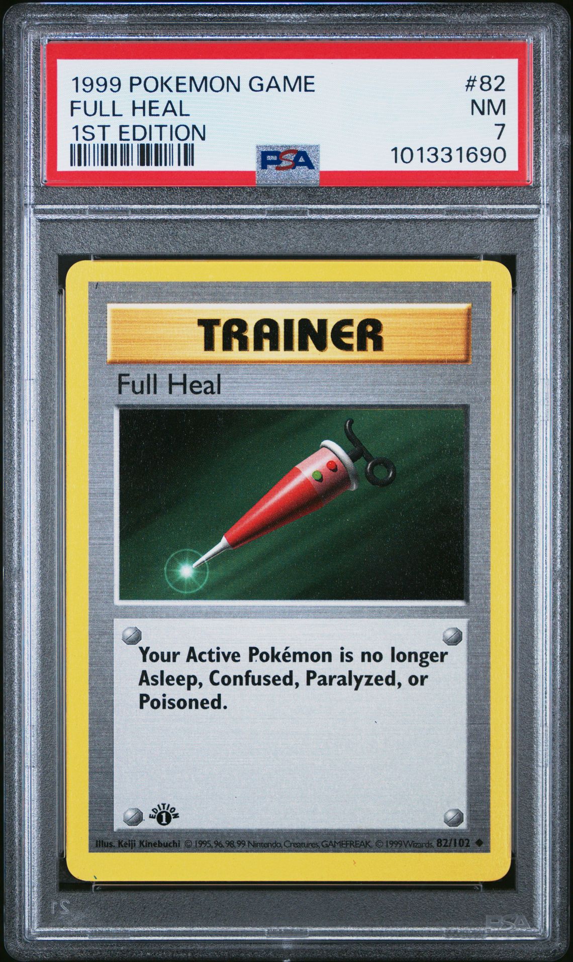 PSA 7 - Pokemon Card - Base 82/102 - FULL HEAL (uncommon) *1st Edition ...