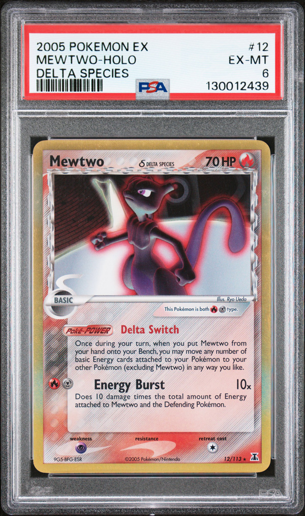 PSA 6 - Pokemon Card - Delta Species 12/113 - MEWTWO (holo-foil) - EX ...