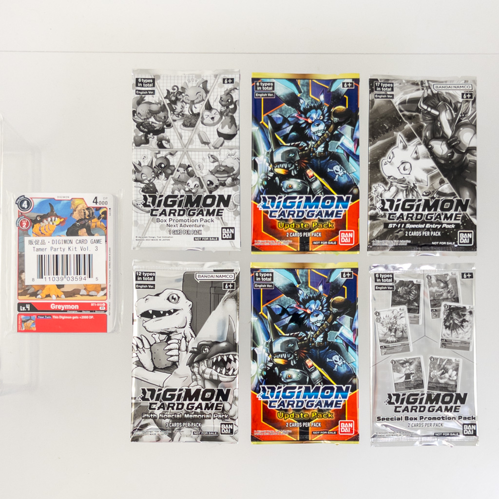 Digimon Trading Cards - Lot of 6 Box Topper Promo Packs & 1 Tamer Party ...