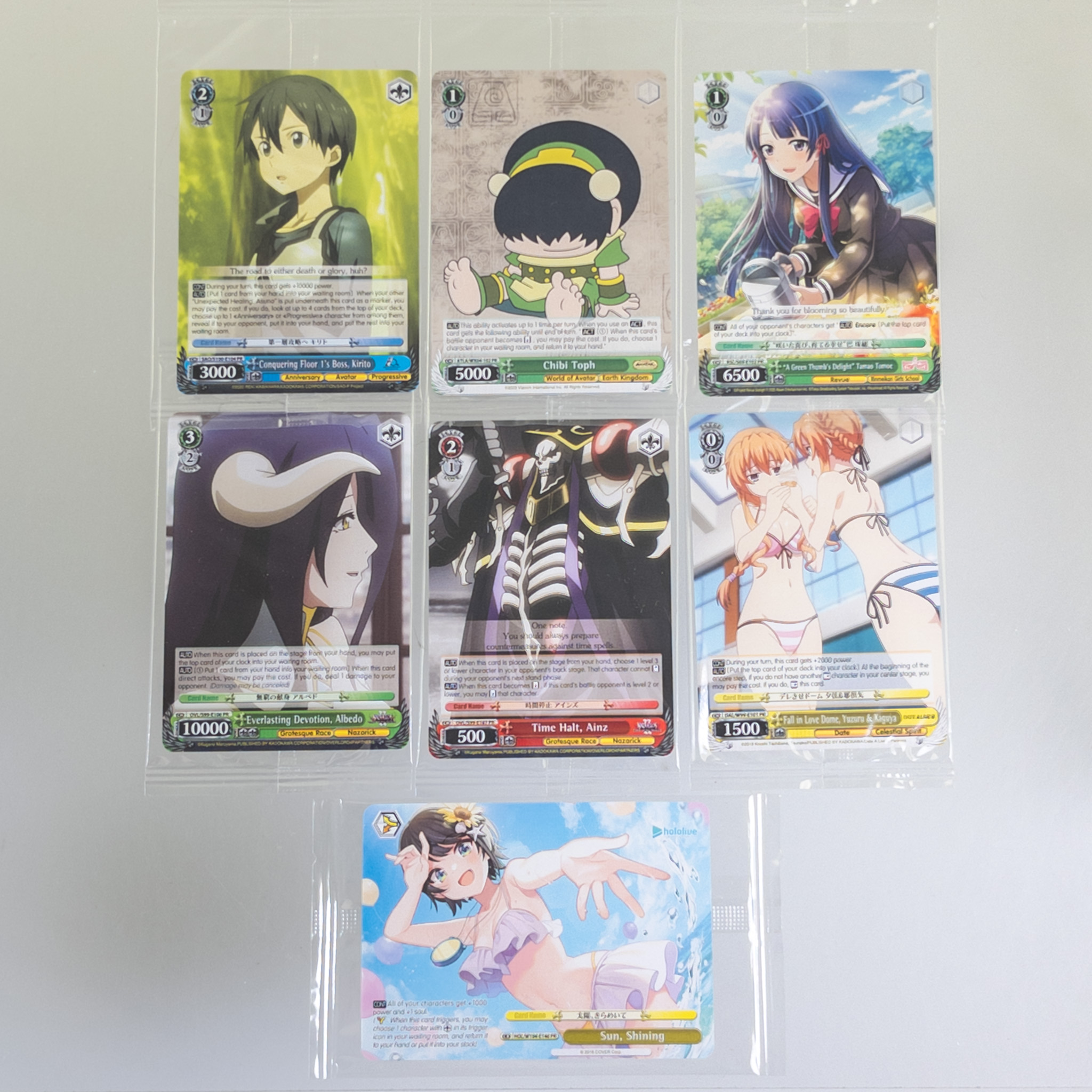 Weiss Schwarz Trading Cards - Lot of 7 Box Topper Promo Cards ...