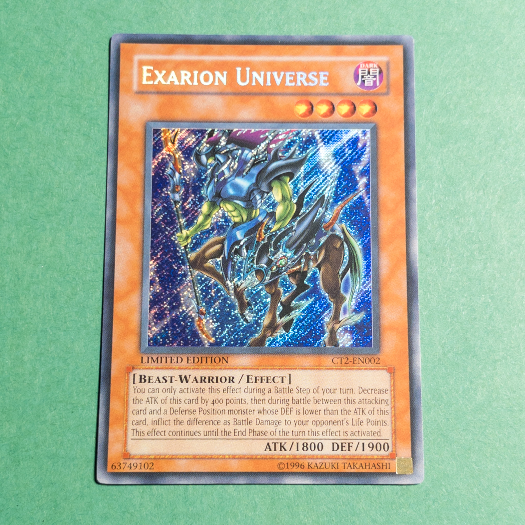 Yu-Gi-Oh Card - CT2-EN002 - EXARION UNIVERSE (secret rare holo) *NM ...