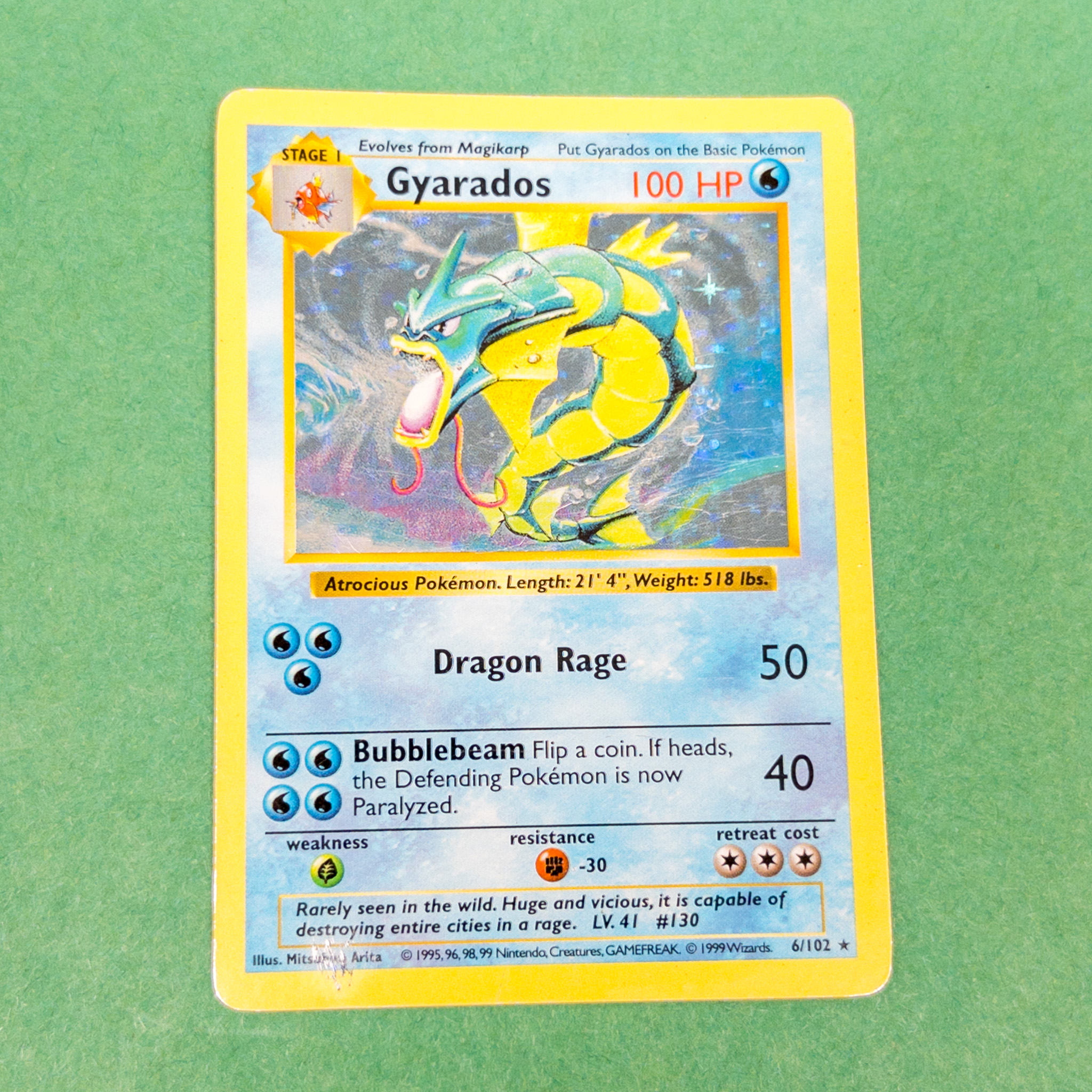 Pokemon Card - Base 6/102 - GYARADOS (holo-foil) *Shadowless* *NM ...