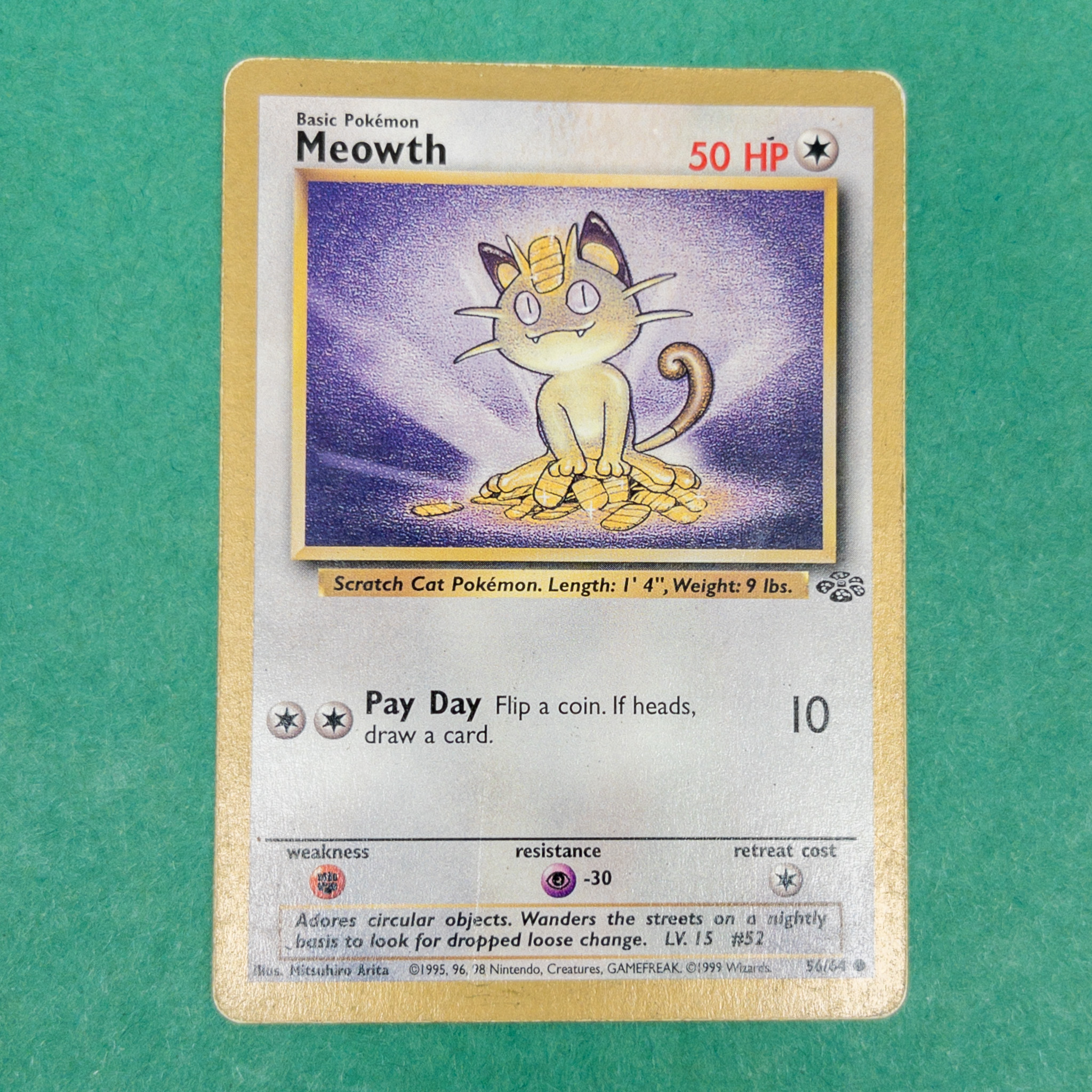 Pokemon Card - Gold Border Promo #56/64 - MEOWTH *NM - Played ...