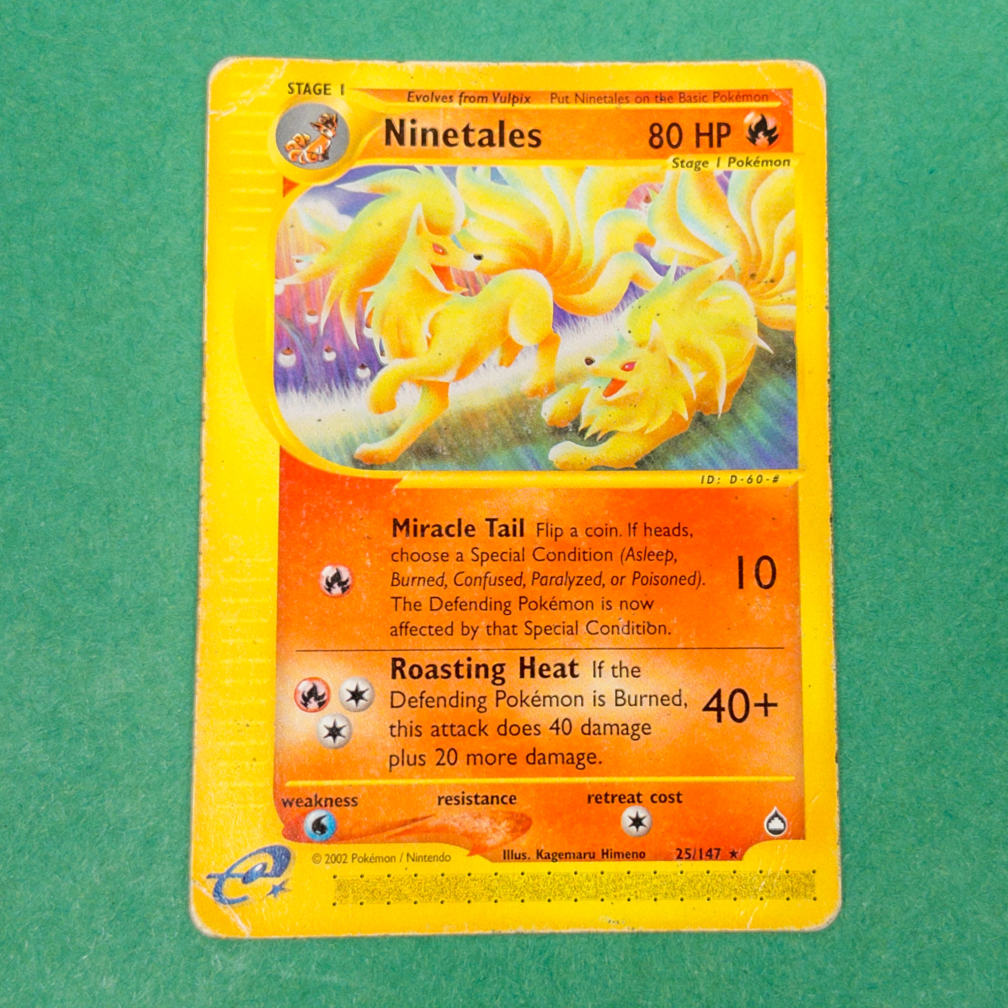 Pokemon Card - Aquapolis 25/147 - NINETALES (rare) *NM - Played ...