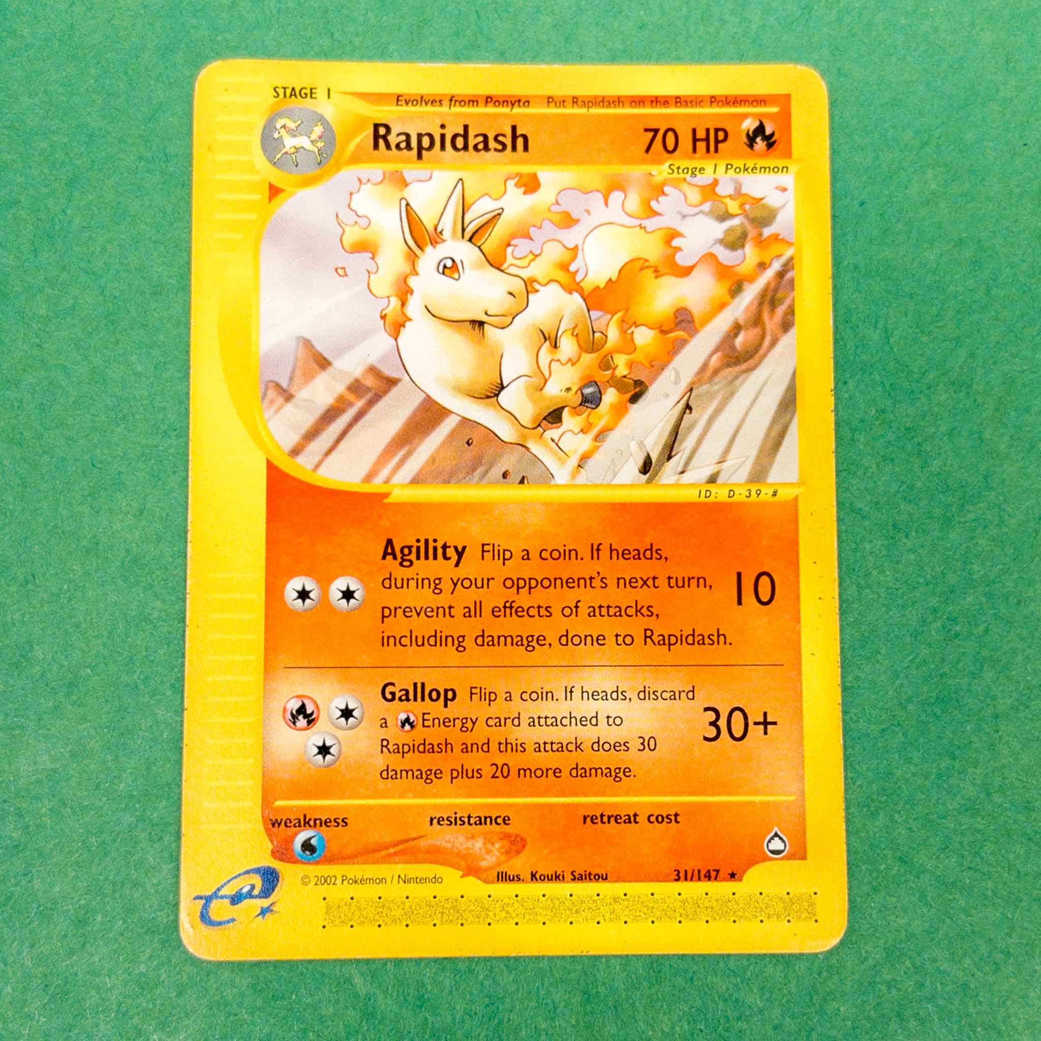 Pokemon Card - Aquapolis 31/147 - RAPIDASH (rare) *NM - Played ...