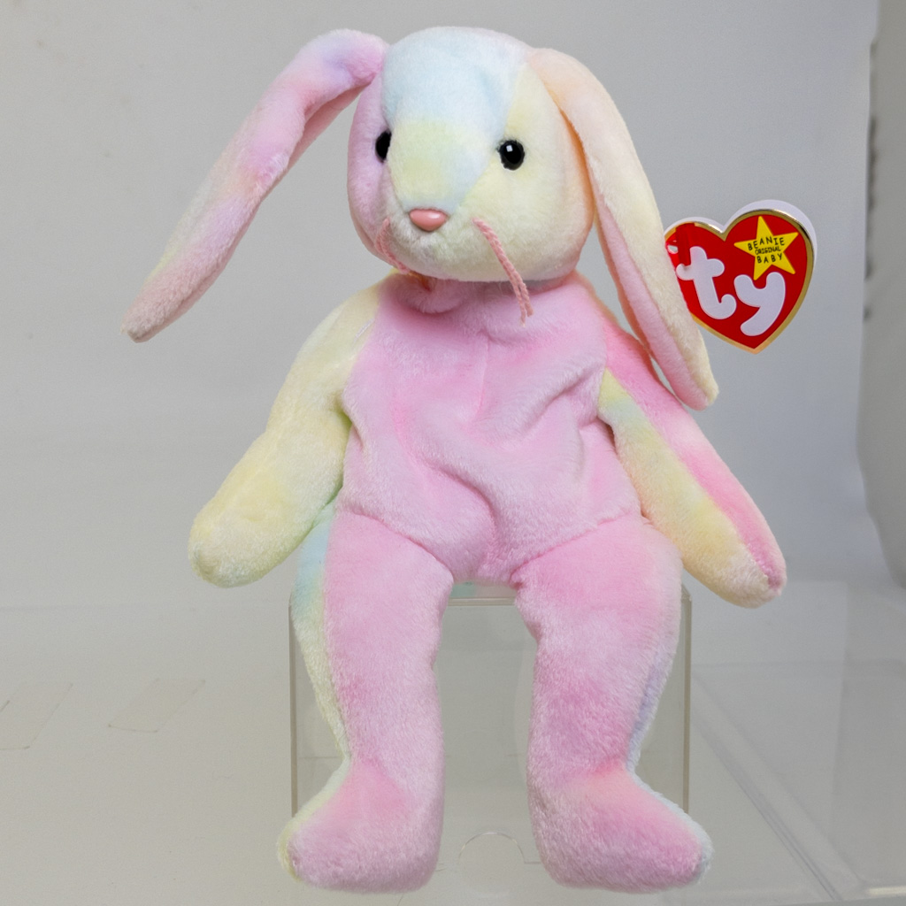 TY Beanie Baby - HIPPIE the Tie-Dyed Bunny (Pink/Yellow) (8.5 inch ...