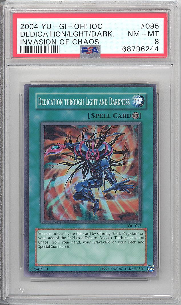 PSA 8 - Yu-Gi-Oh Card - IOC-095 - DEDICATION THROUGH LIGHT & DARKNESS ...