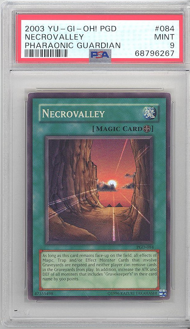 PSA 9 - Yu-Gi-Oh Card - PGD-084 - NECROVALLEY (super rare holo) - MINT: BBToyStore.com - Toys ...