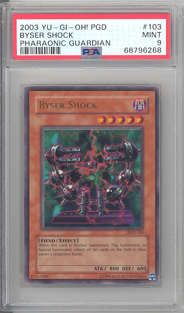 PSA 9 - Yu-Gi-Oh Card - PGD-103 - BYSER SHOCK (ultra rare holo) - MINT ...