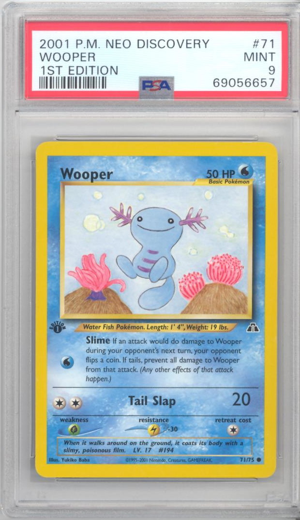PSA 9 - Pokemon Card - Neo Discovery 71/75 - WOOPER (common) *1st ...