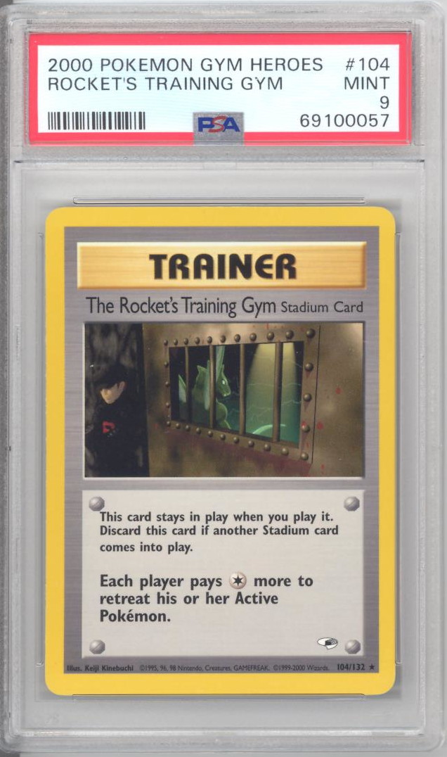 PSA 9 - Pokemon Card - Gym Heroes 104/132 - THE ROCKET'S TRAINING GYM ...