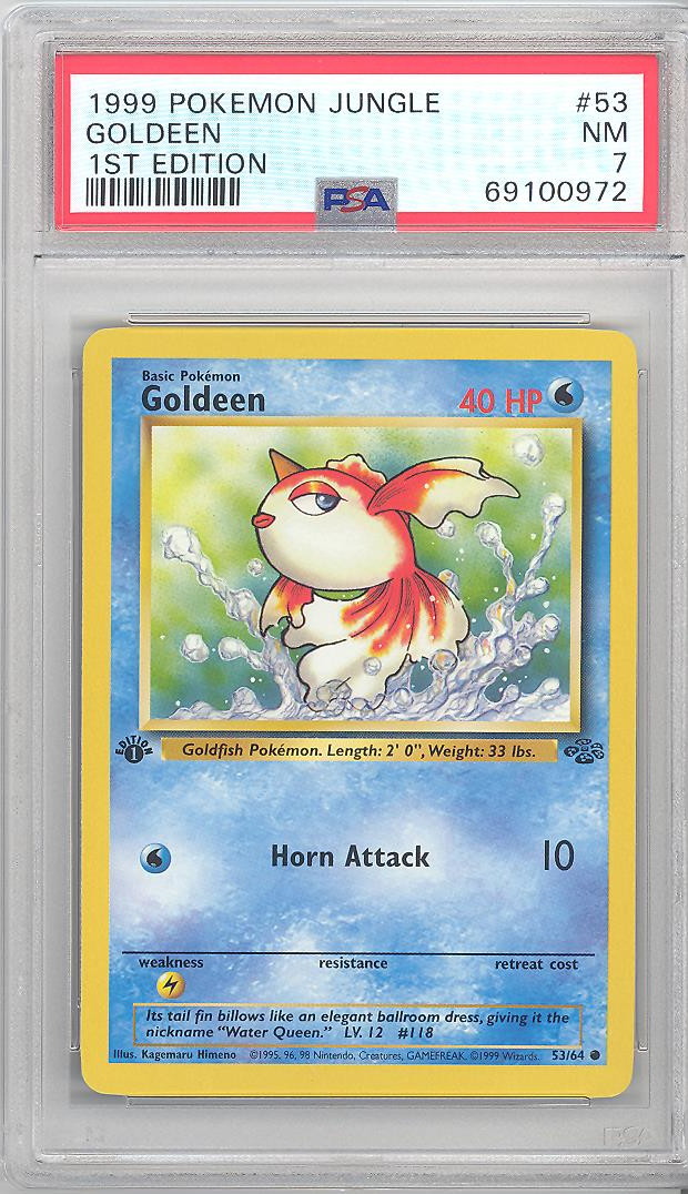 PSA 7 - Pokemon Card - Jungle 53/64 - GOLDEEN (common) *1st Edition ...