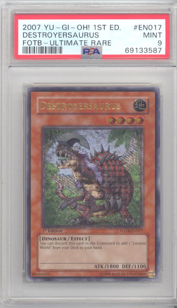 PSA 9 - Yu-Gi-Oh Card - FOTB-EN017 - DESTROYERSAURUS (ultimate rare ...