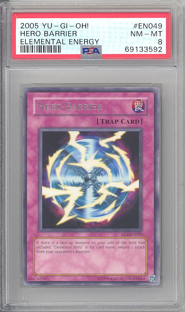 PSA 8 - Yu-Gi-Oh Card - EEN-EN049 - HERO BARRIER (rare) - NM-MT: BBToyStore.com - Toys, Plush ...