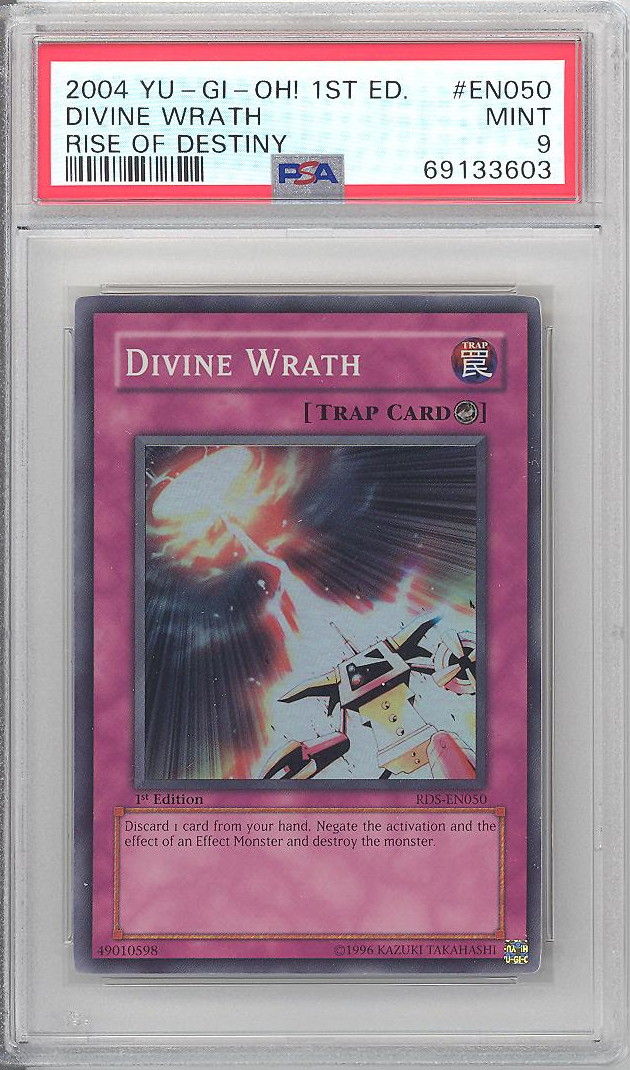 PSA 9 - Yu-Gi-Oh Card - RDS-EN050 - DIVINE WRATH (super rare holo) *1st Edition* - MINT ...