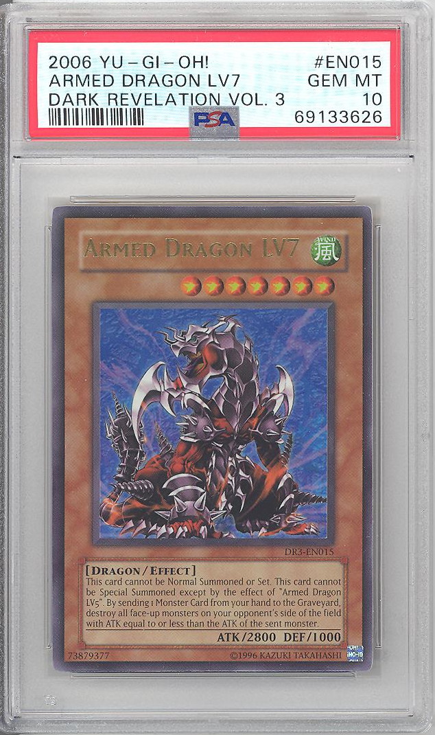 PSA 10 - Yu-Gi-Oh Card - DR3-EN015 - ARMED DRAGON LV7 (ultra rare holo) - GEM MINT: BBToyStore ...