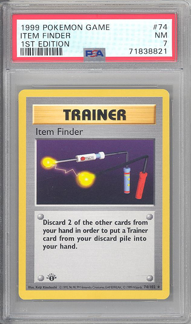 PSA 7 - Pokemon Card - Base 74/102 - ITEM FINDER (rare) *1st Edition ...