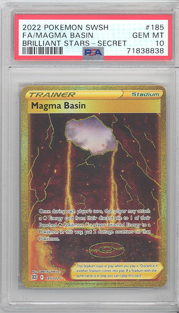 PSA 10 - Pokemon Card - S&S: Brilliant Stars 185/172 - MAGMA BASIN ...