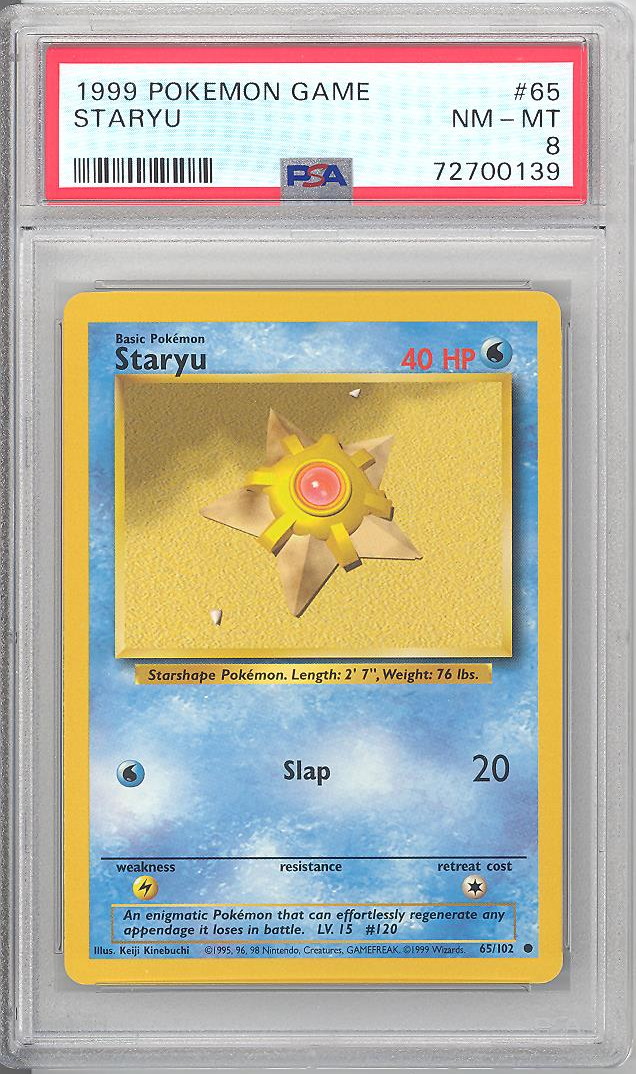 PSA 8 - Pokemon Card - Base 65/102 - STARYU (common) - NM-MT ...