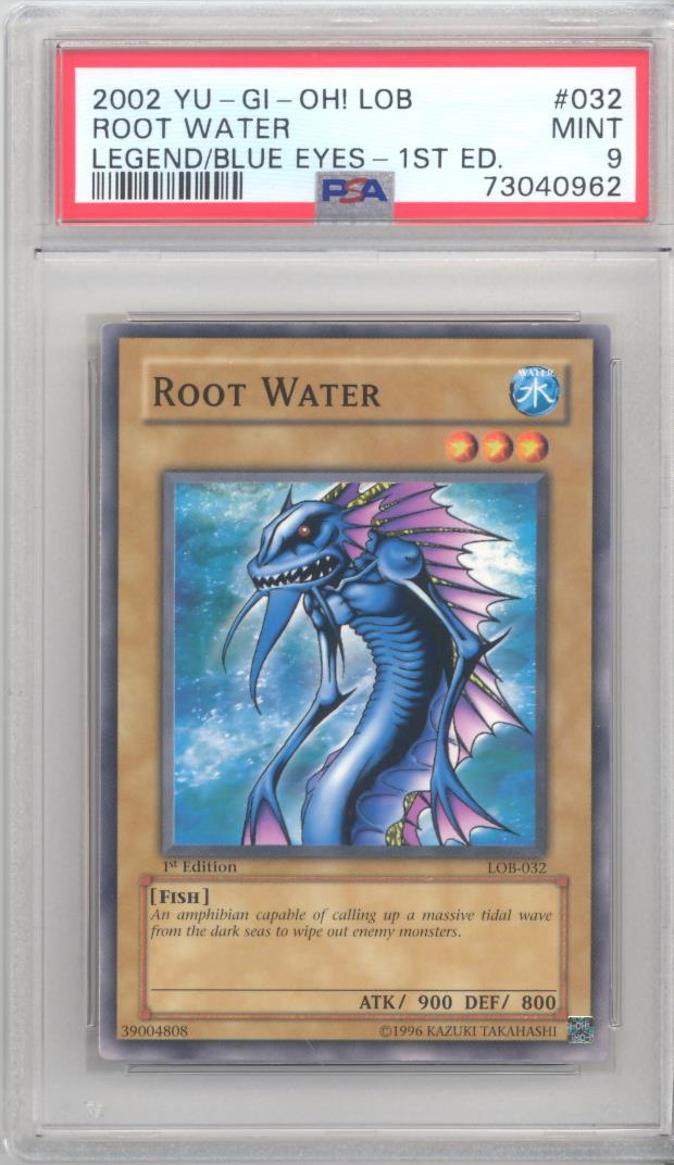 PSA 9 - Yu-Gi-Oh Card - LOB-032 - ROOT WATER (common) *1st Edition ...
