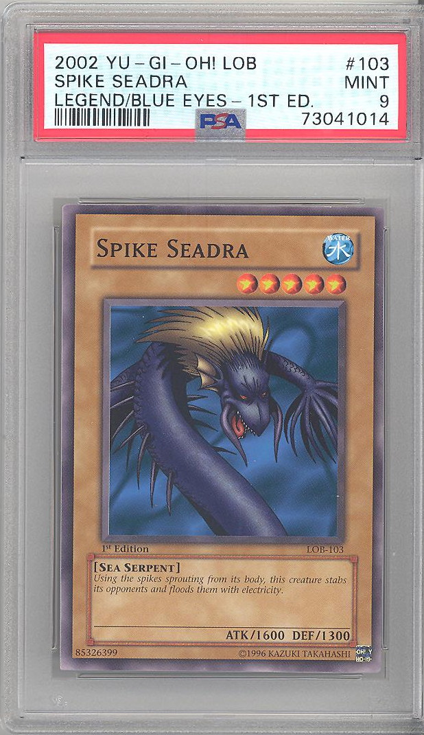 PSA 9 - Yu-Gi-Oh Card - LOB-103 - SPIKE SEADRA (common) *1st Edition ...