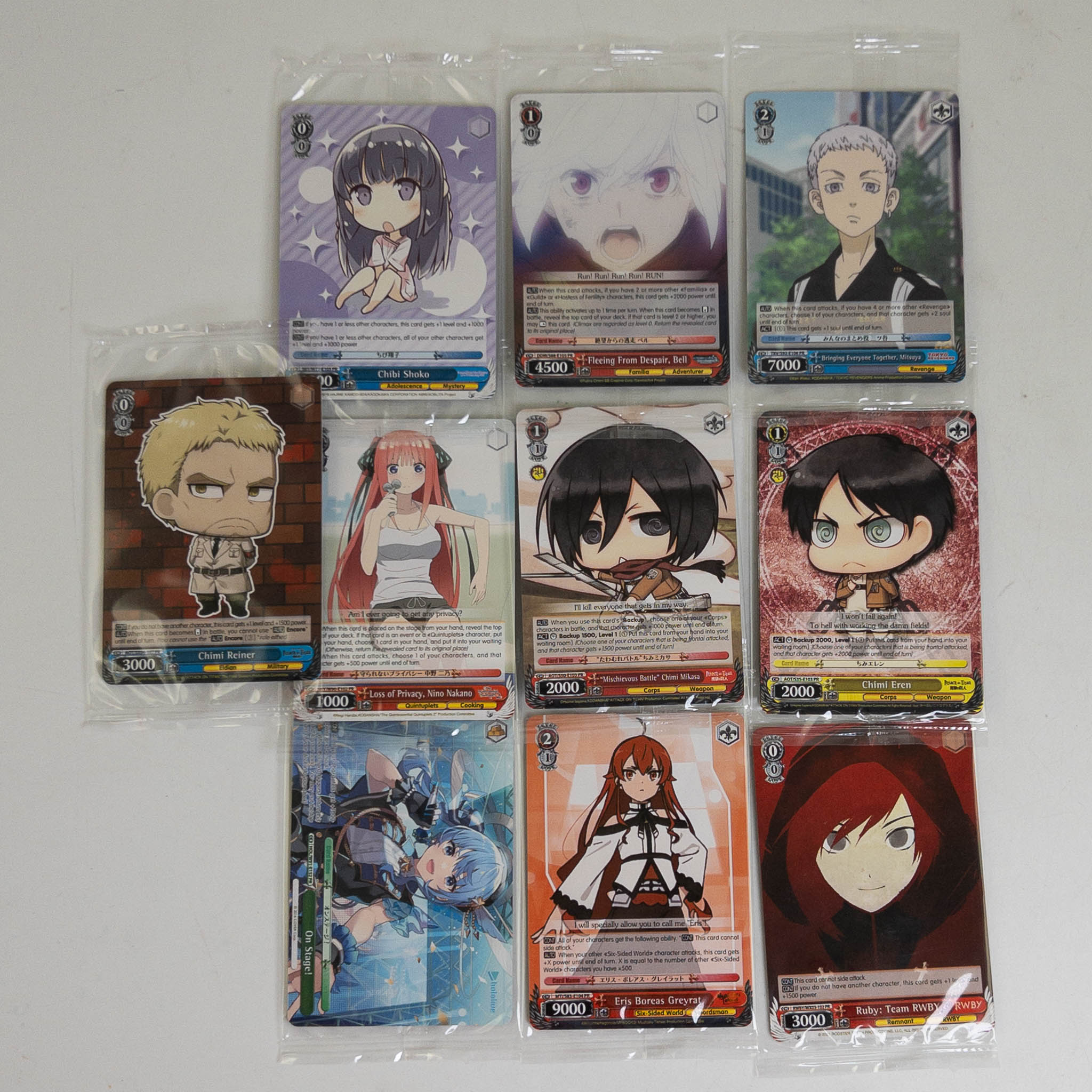 Weiss Schwarz Trading Cards - Lot of 10 Box Topper Promo Cards ...