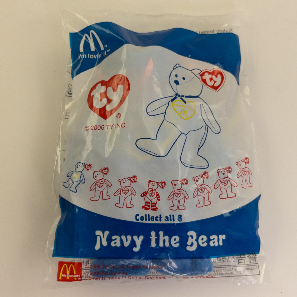 TY McDonald's Teenie Beanie - NAVY the Bear (2006 - Signapore Exclusive ...