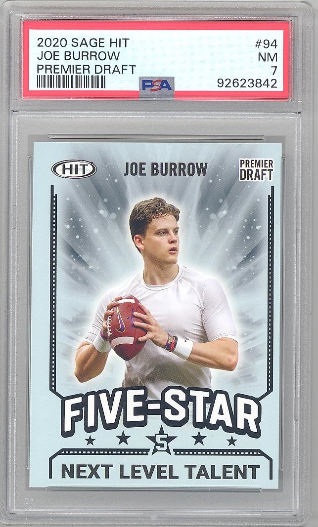 PSA 7 - JOE BURROW - 2020 Sage Hit #94 Premium Draft - NFL RC Rookie ...