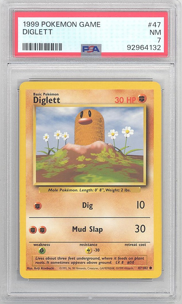 PSA 7 - Pokemon Card - Base 47/102 - DIGLETT (common) - NM: BBToyStore.com - Toys, Plush ...