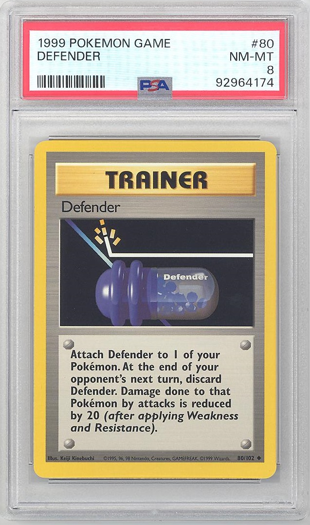 PSA 8 - Pokemon Card - Base 80/102 - DEFENDER (uncommon) - NM-MT ...