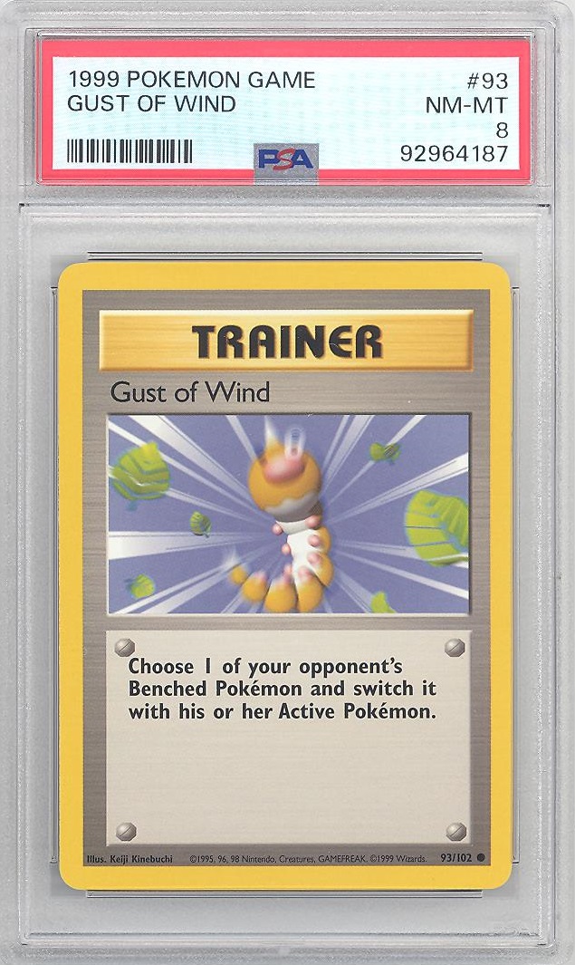 PSA 8 - Pokemon Card - Base 93/102 - GUST OF WIND (common) - NM-MT ...