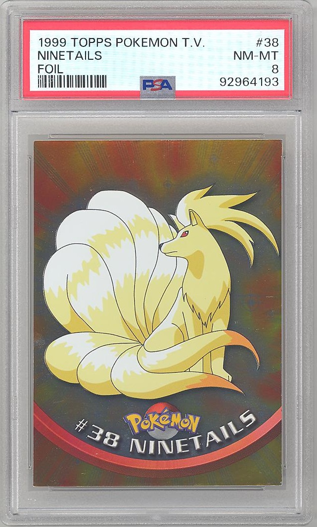 PSA 08 - Pokemon Topps TV Edition 1999 - NINETAILS #38 (Foil) - Blue ...