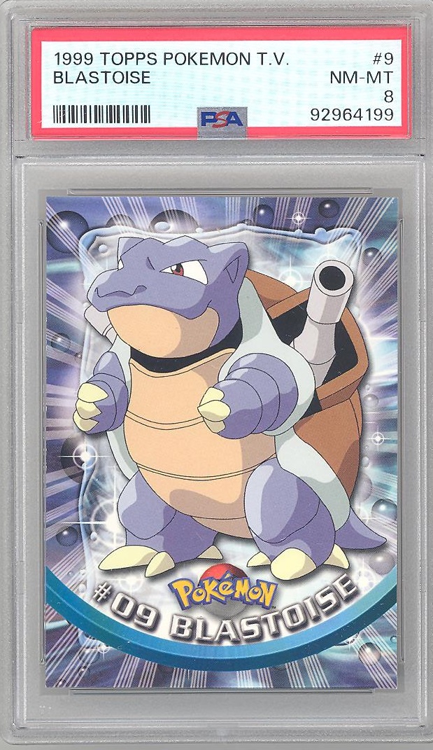 PSA 08 - Pokemon Topps TV Edition 1999 - BLASTOISE #9 - Black Label ...
