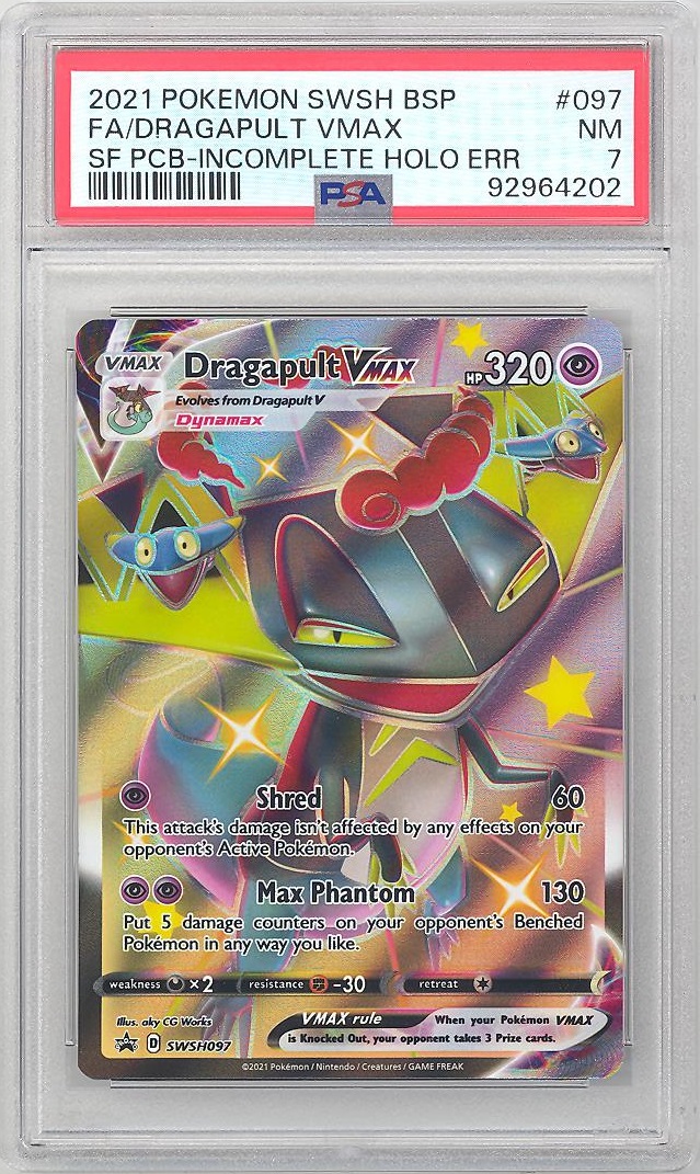 PSA 7 - Pokemon Card - S&S Promo SWSH097 - DRAGAPULT VMAX - NM ...