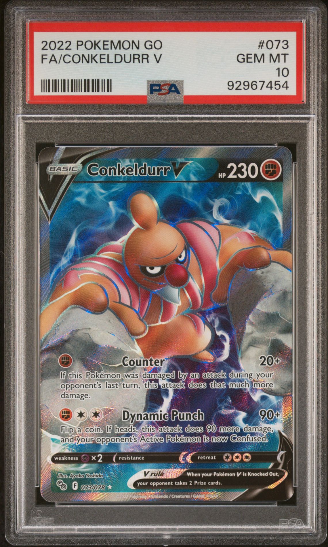 PSA 10 - Pokemon Card - Pokemon GO 073/078 - CONKELDURR V (holo-foil ...