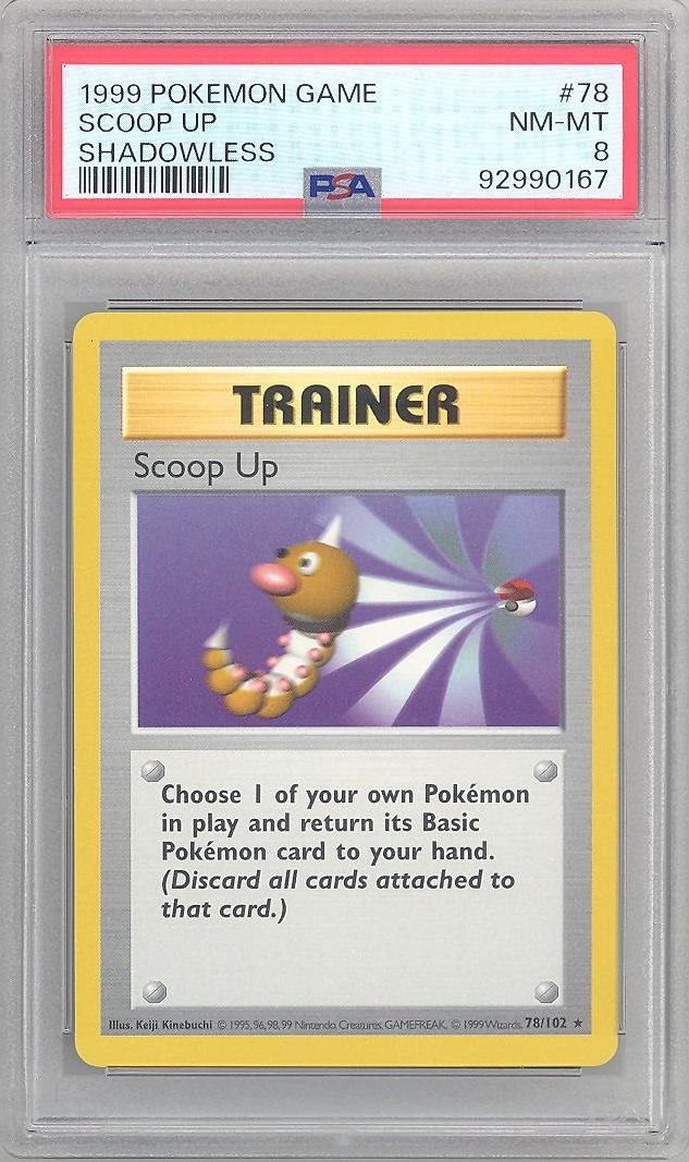 PSA 8 - Pokemon Card - Base 78/102 - SCOOP UP (rare) *Shadowless* - NM ...