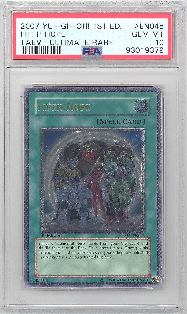 PSA 10 - Yu-Gi-Oh Card - TAEV-EN045 - FIFTH HOPE (ultimate rare holo ...