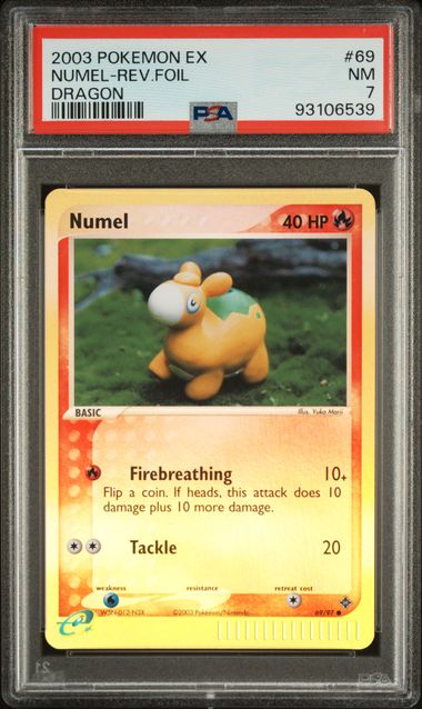 PSA 7 - Pokemon Card - Dragon 70/97 - NUMEL (REVERSE holo-foil) - NM ...