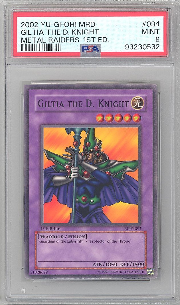 PSA 9 - Yu-Gi-Oh Card - MRD-094 - GILTIA THE D. KNIGHT (common) *1st ...