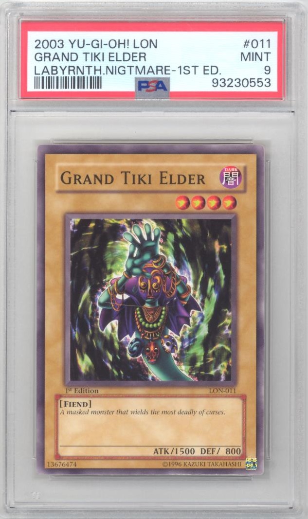 PSA 9 - Yu-Gi-Oh Card - LON-011 - GRAND TIKI ELDER (common) *1st ...