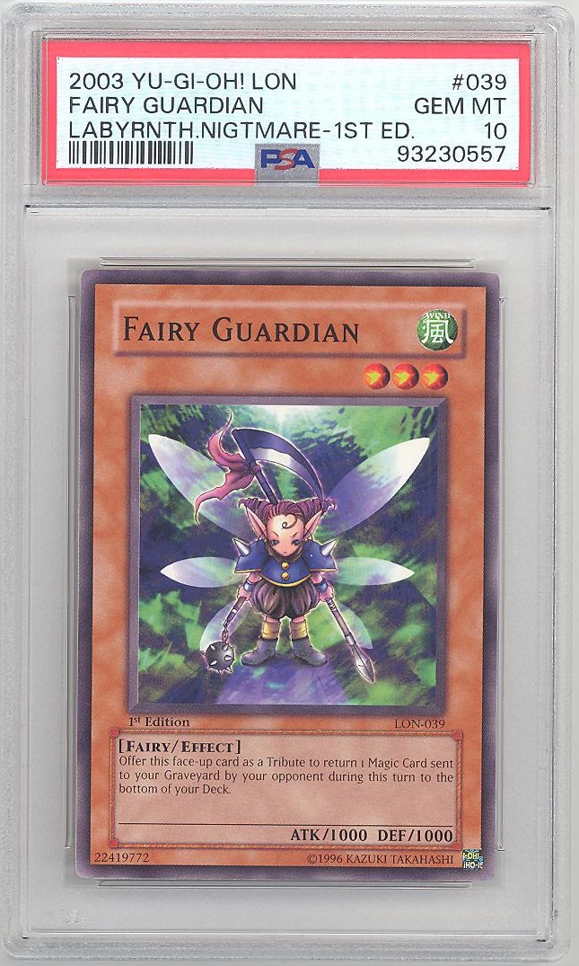 PSA 10 - Yu-Gi-Oh Card - LON-039 - FAIRY GUARDIAN (common) *1st Edition ...