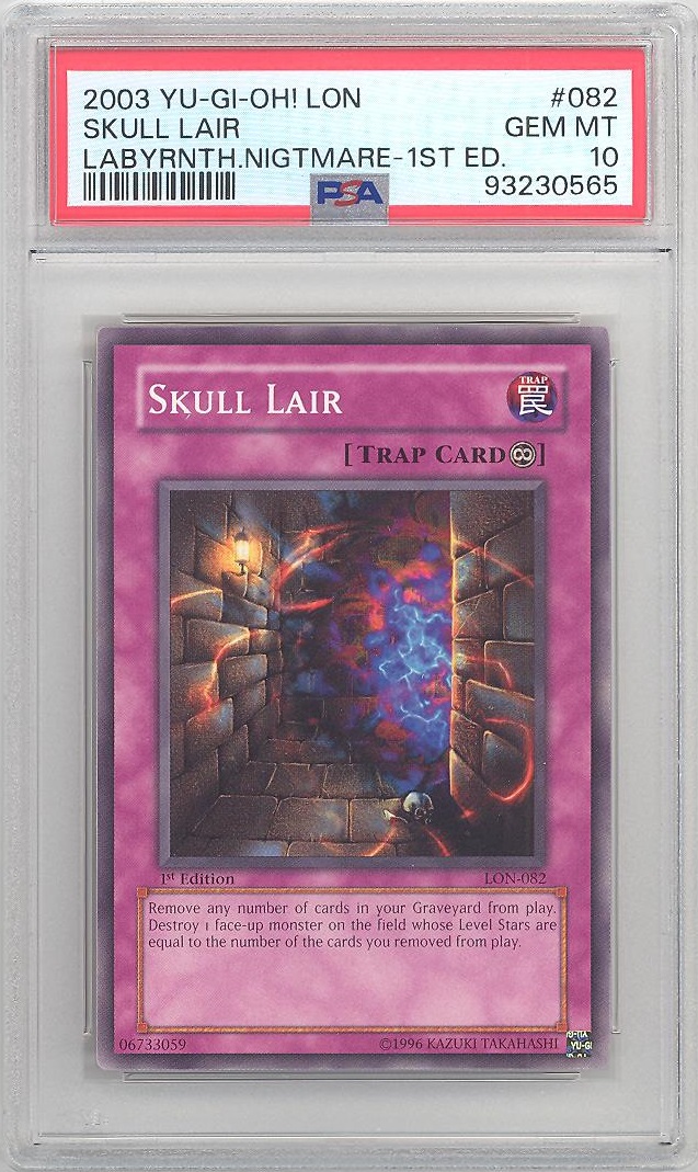 PSA 10 - Yu-Gi-Oh Card - LON-082 - SKULL LAIR (common) *1st Edition ...